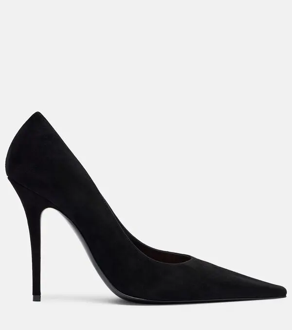 Amina Muaddi Barbara 105 Suede Pumps - Black