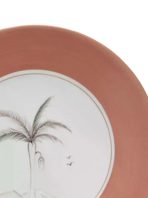 MARIE DAAGE Bamboo Colonies Palm-tree Round Charger Plate