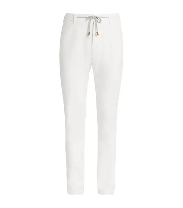Eleventy Tapered Drawstring Trousers - White