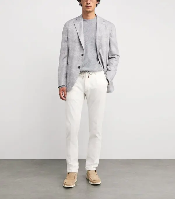 Eleventy Tapered Drawstring Trousers - White