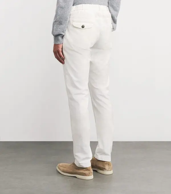 Eleventy Tapered Drawstring Trousers - White