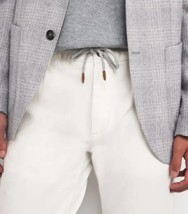 Eleventy Tapered Drawstring Trousers - White