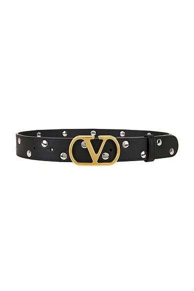 Valentino Garavani V Logo Signature Studs Belt - Nero