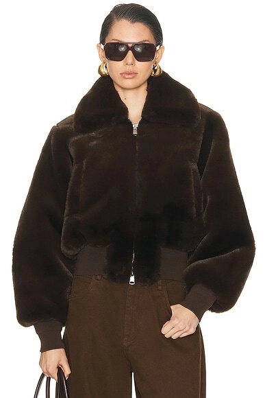 Ronny Kobo Faux Fur Bomber Jacket