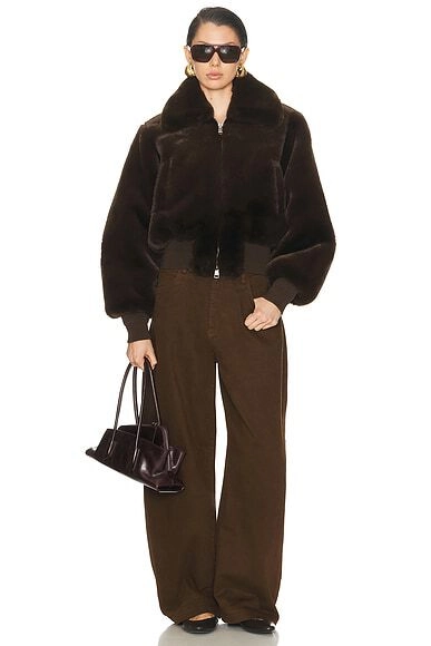 Ronny Kobo Faux Fur Bomber Jacket