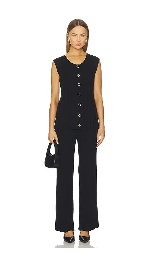 SNDYS. Baha Ribbed Knit Button-down Top
