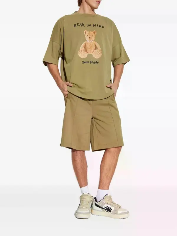 Palm Angels Logo Print Shorts - Green