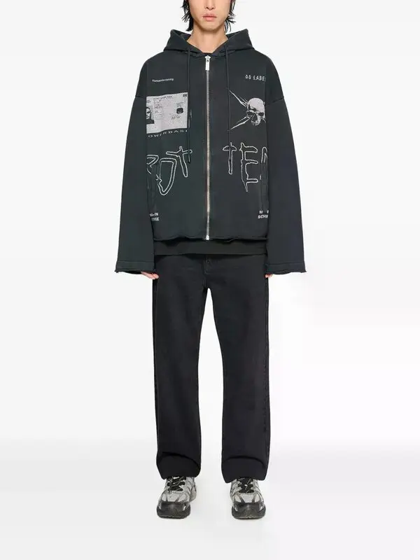 44 LABEL GROUP Graphic Print Zip Hoodie