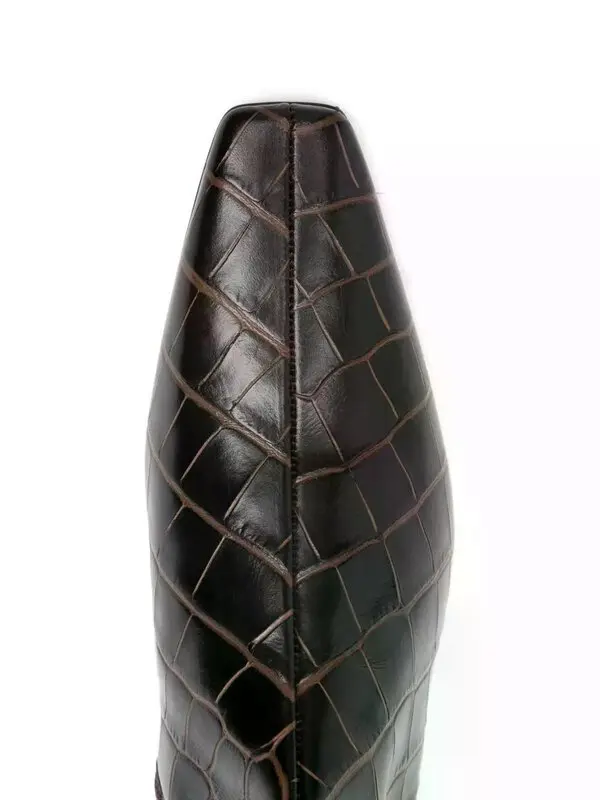 TOTEME Zipped Croc-embossed Leather Boots