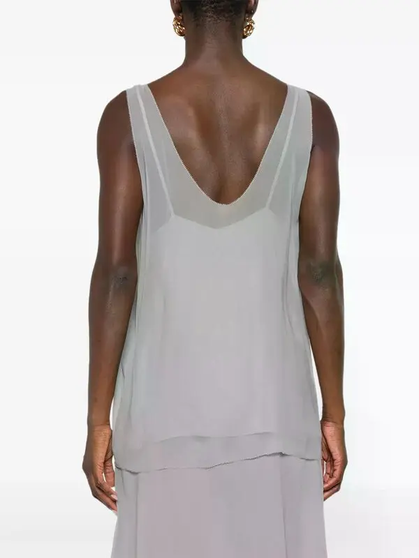 TOTEME Sleeveless V-neck Sheer Top