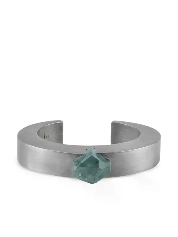 PARTS OF FOUR Sterling Aquamarine Crescent Cuff Bracelet - Silver