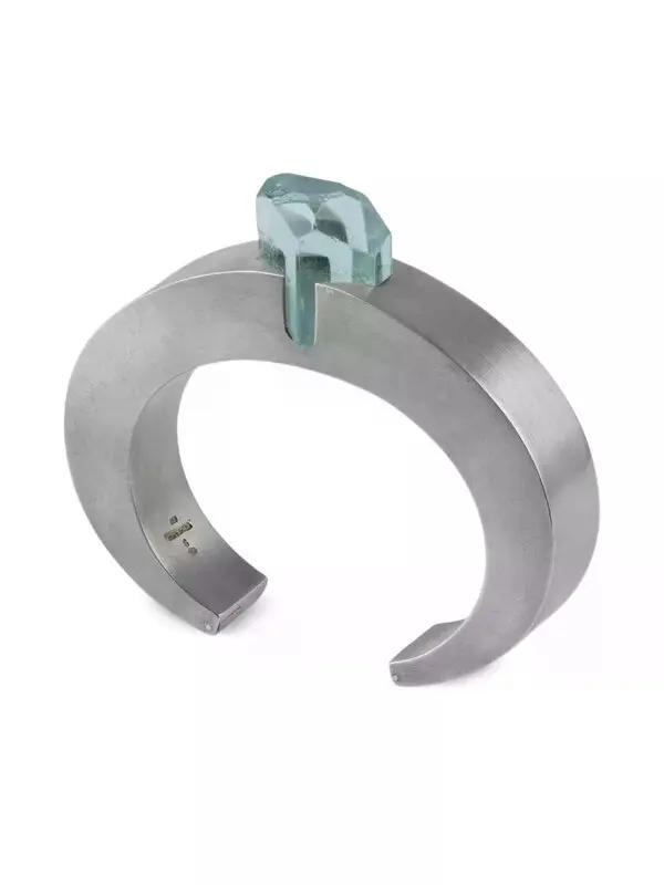 PARTS OF FOUR Sterling Aquamarine Crescent Cuff Bracelet