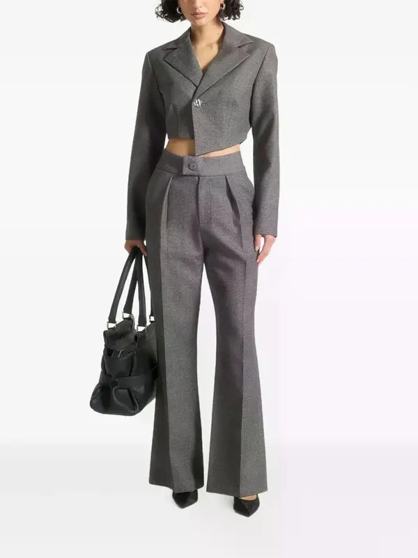 Manière De Voir Elsa High-waisted Marl Tailored Trousers