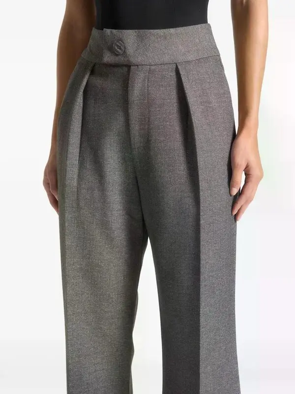 Manière De Voir Elsa High-waisted Marl Tailored Trousers