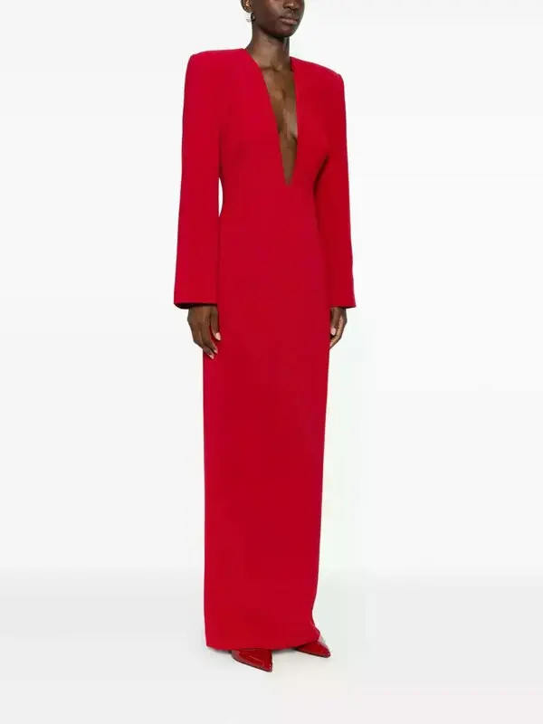Solace London Deacon V-neck Maxi Dress - Red