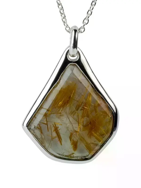 PARTS OF FOUR Sterling Rutilated Quartz Statement Necklace - Silver
