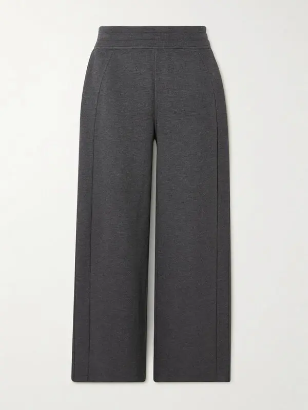 Lululemon Cotton Waffle-knit Wide-leg Track Pants - Gray