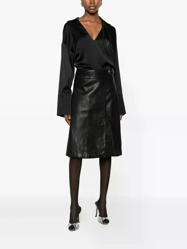 Simkhai Buckled Wrap Midi Skirt