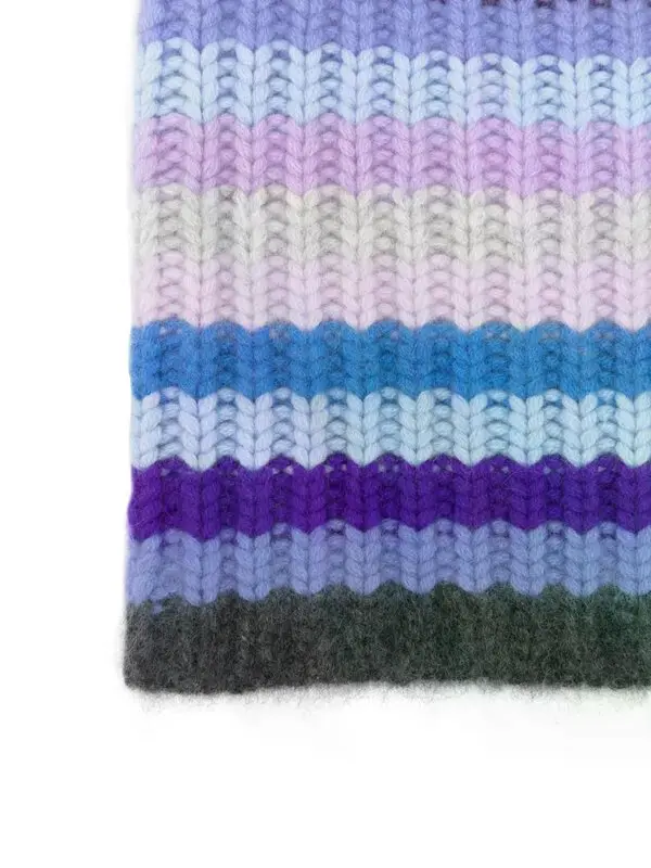 HURRAY Striped Ribbed Knit Beanie