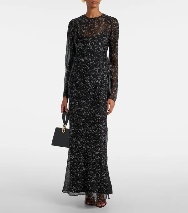 SIR. Polka-dot Silk Maxi Dress
