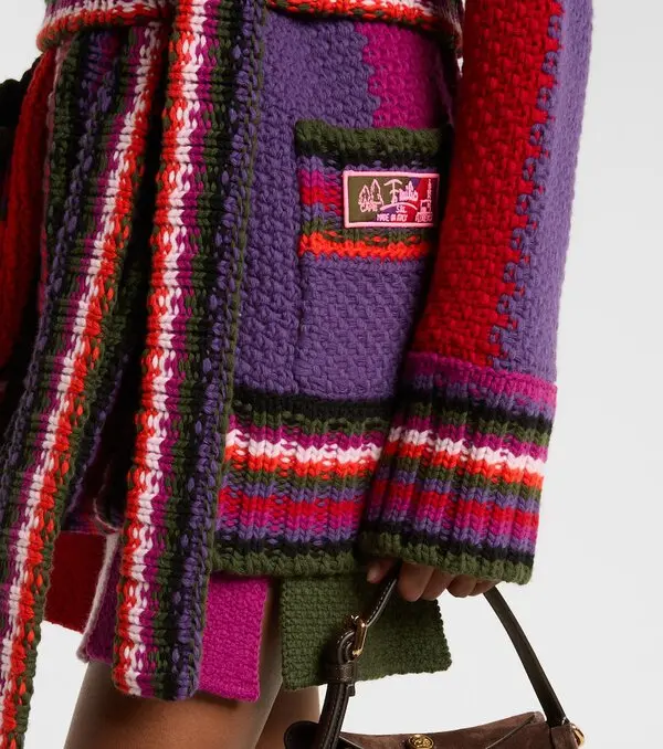 Emilio Pucci Striped Wool Wrap Cardigan
