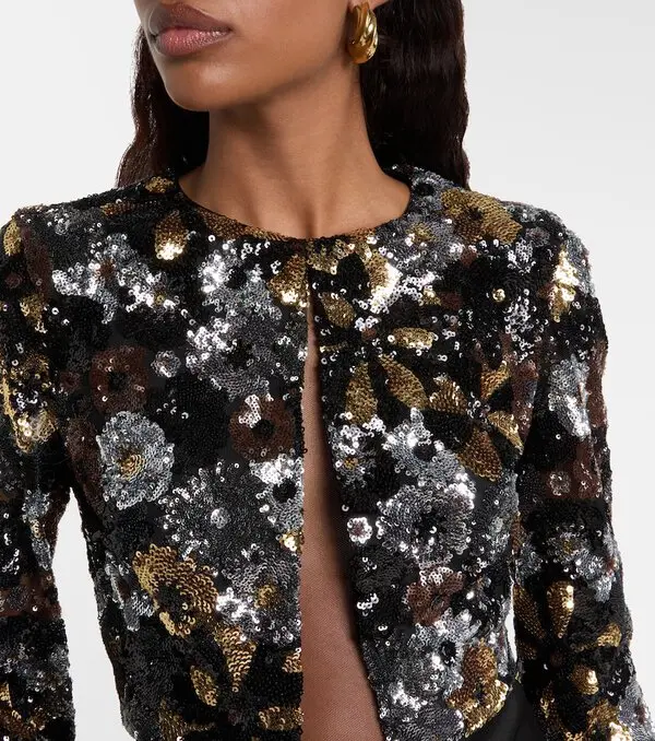 Max Mara Lastra Sequined Tulle Maxi Dress
