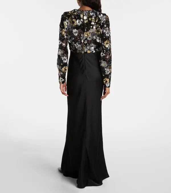 Max Mara Lastra Sequined Tulle Maxi Dress