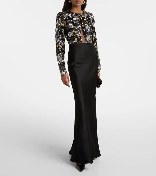 Max Mara Lastra Sequined Tulle Maxi Dress