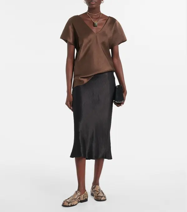 Vince Satin Blouse - Brown