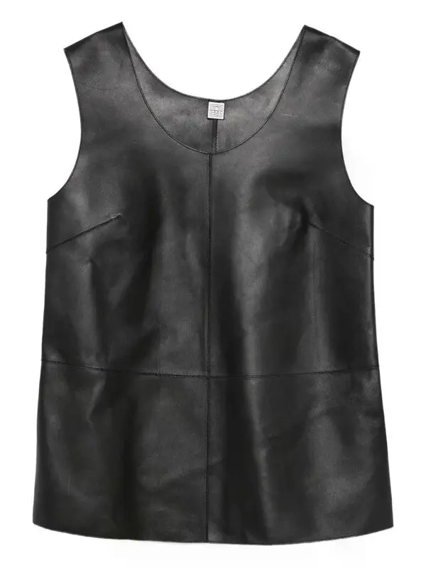 TOTEME Scoop-neck Leather Top