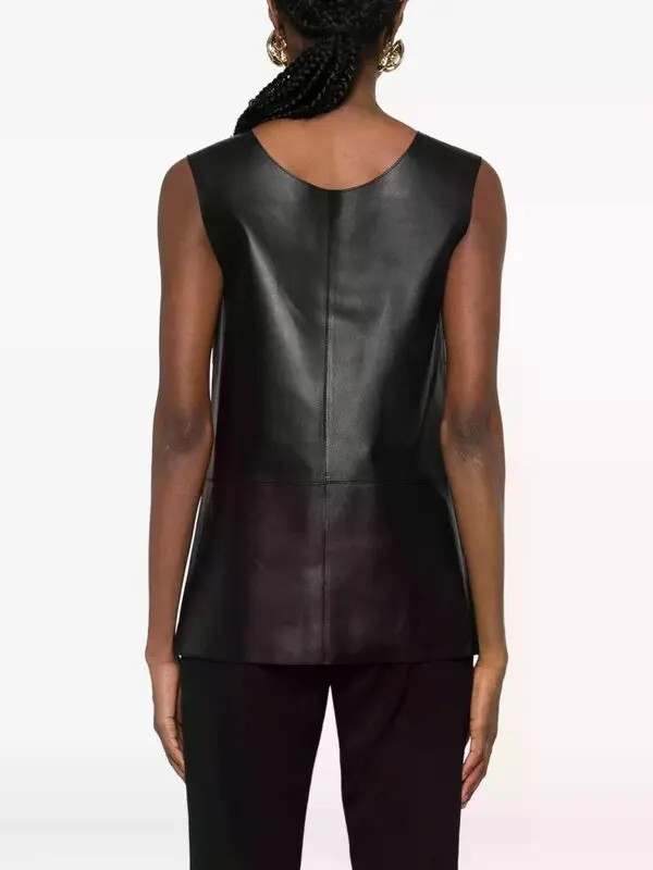 TOTEME Scoop-neck Leather Top