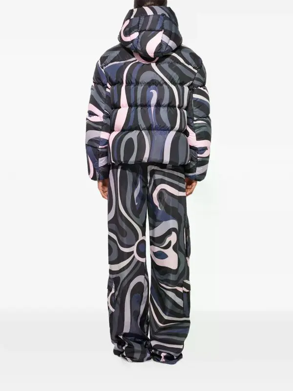 Emilio Pucci Marmo-print Down Jacket - Black