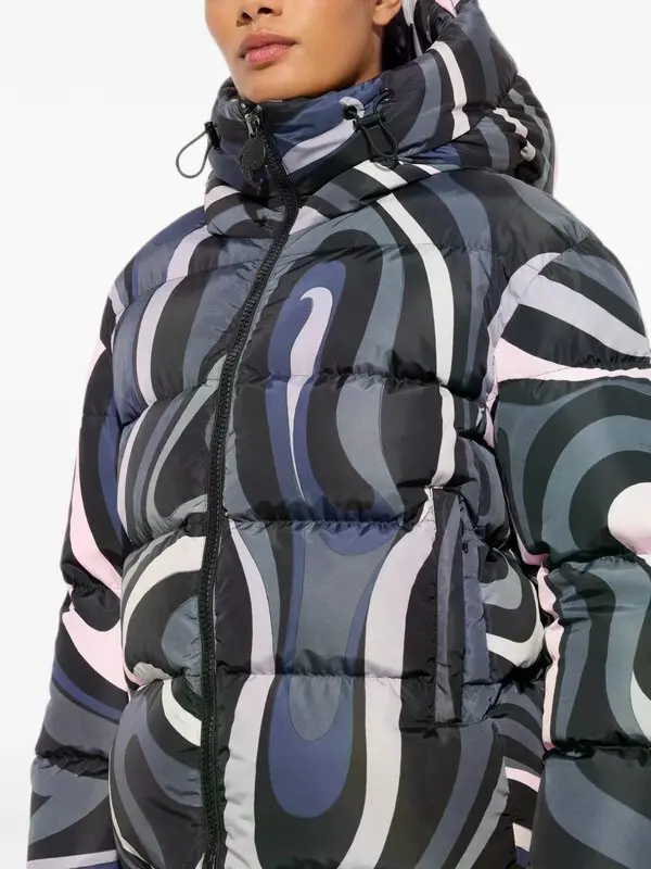 Emilio Pucci Marmo-print Down Jacket - Black