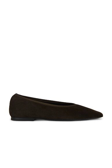 TOTEME Suede Ballerina Flats - Pepper