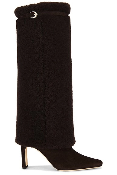 Staud Wally Foldover High Heel Boot - Espresso