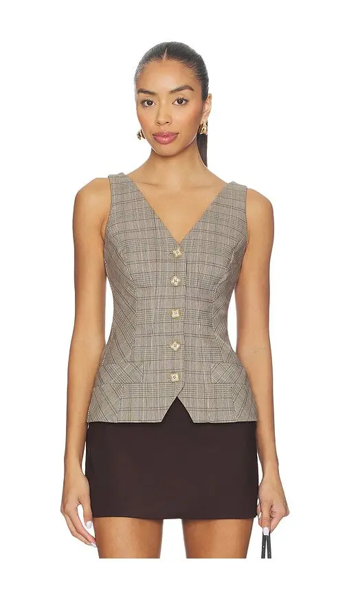 Good American Checked Waistcoat