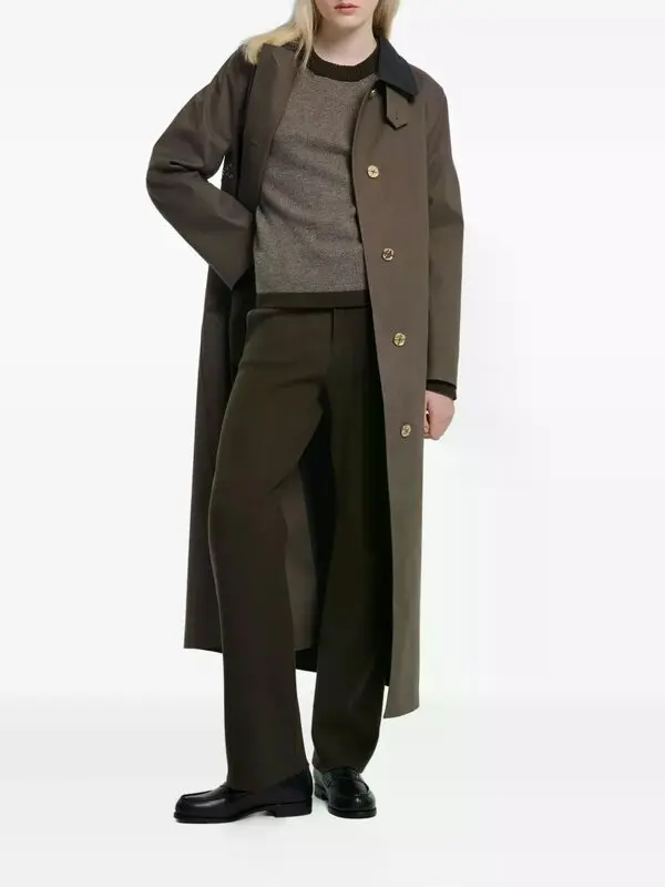 BARRIE Button-fastening Contrast-collar Raincoat