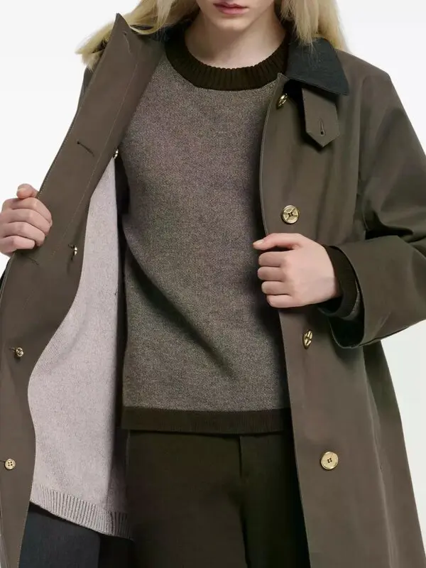 BARRIE Button-fastening Contrast-collar Raincoat