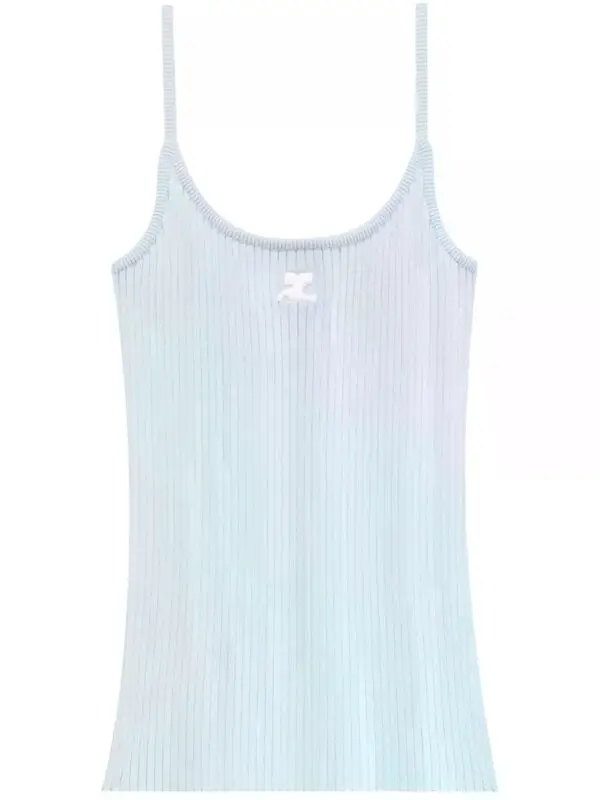 COURREGES Ribbed Knit Tank Top - Blue