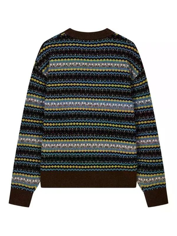 STUDIO TOMBOY Nordic Pattern Round Neck Sweater - Brown