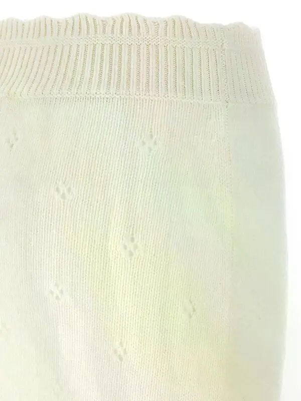 Chloé Knitted Pointelle Logo Mini Skirt - Neutrals