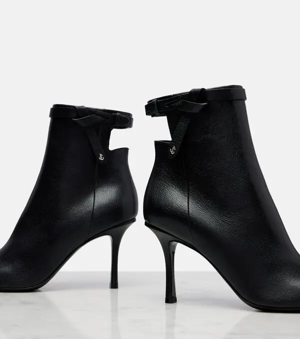 JIMMY CHOO Camie 85 Cutout Leather Ankle Boots