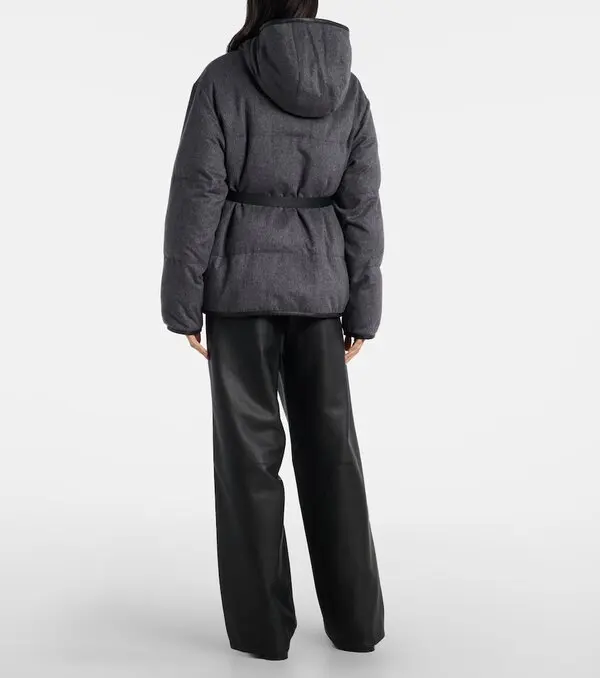 TOD'S Belted Hooded Padded Cashmere Jacket