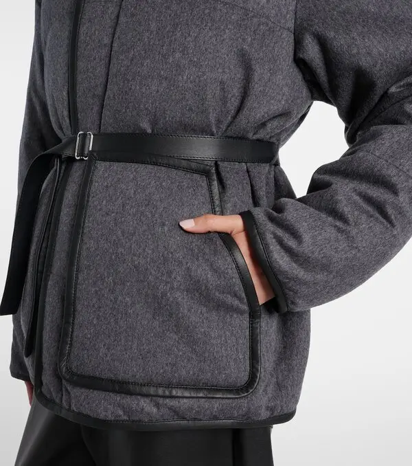 TOD'S Belted Hooded Padded Cashmere Jacket