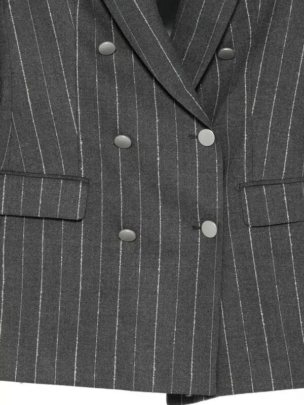 Tagliatore Pinstriped Double-breasted Blazer - Grey