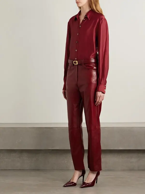 Khaite Auryn Satin-twill Shirt