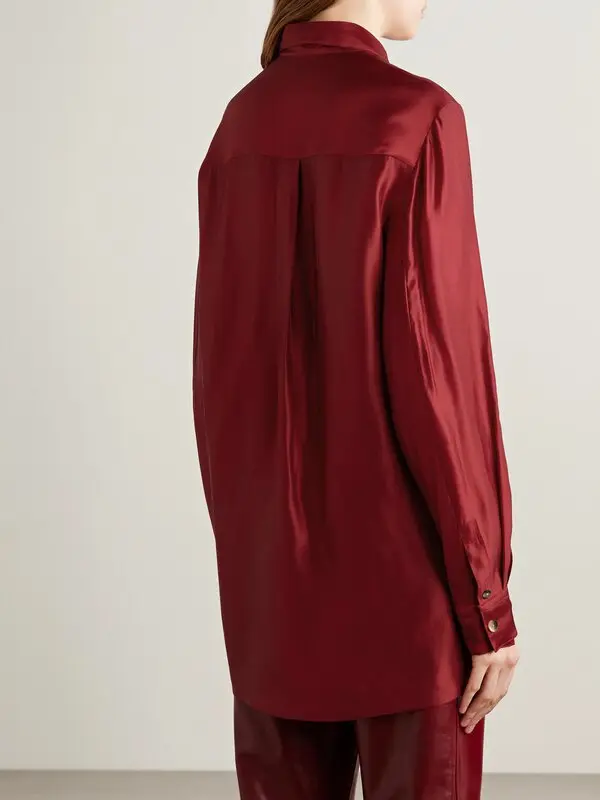 Khaite Auryn Satin-twill Shirt
