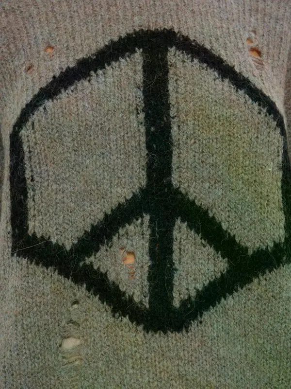 ALLSAINTS Distressed Peace Sign Motif Jumper