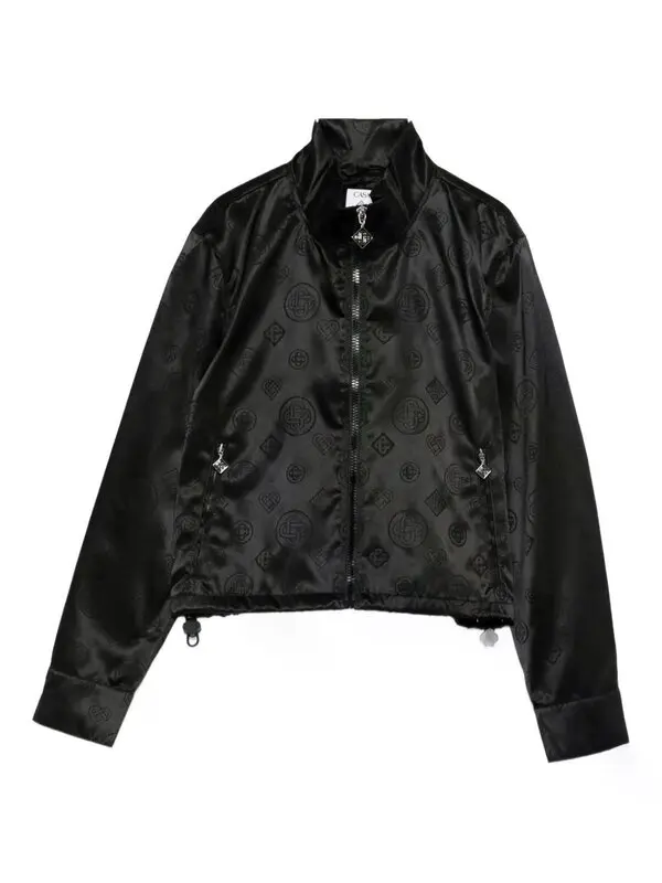 Casablanca Logo Pattern Bomber Jacket - Black