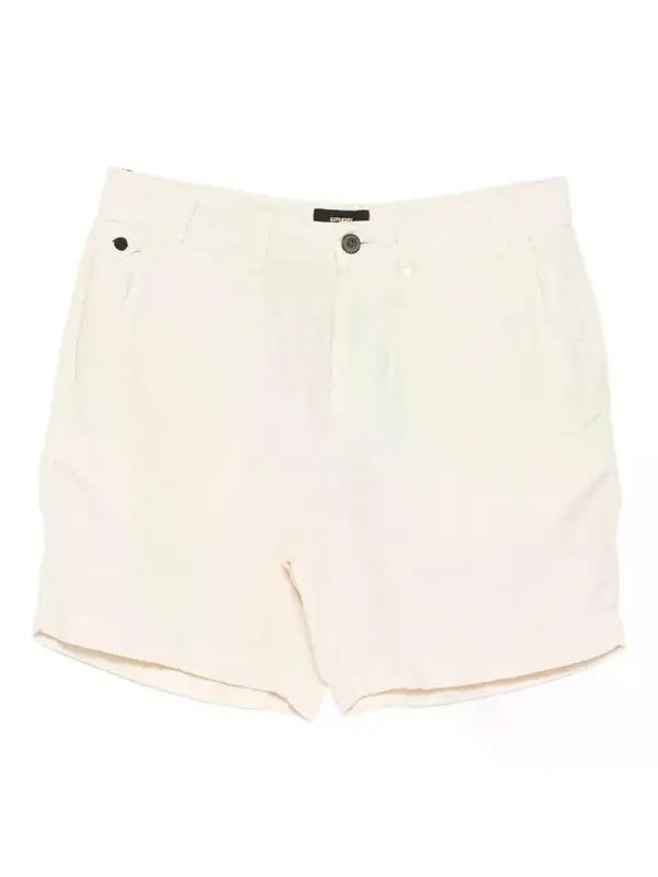 Superdry Buttoned Shorts With Belt Loops And Back Pockets - Neutrals